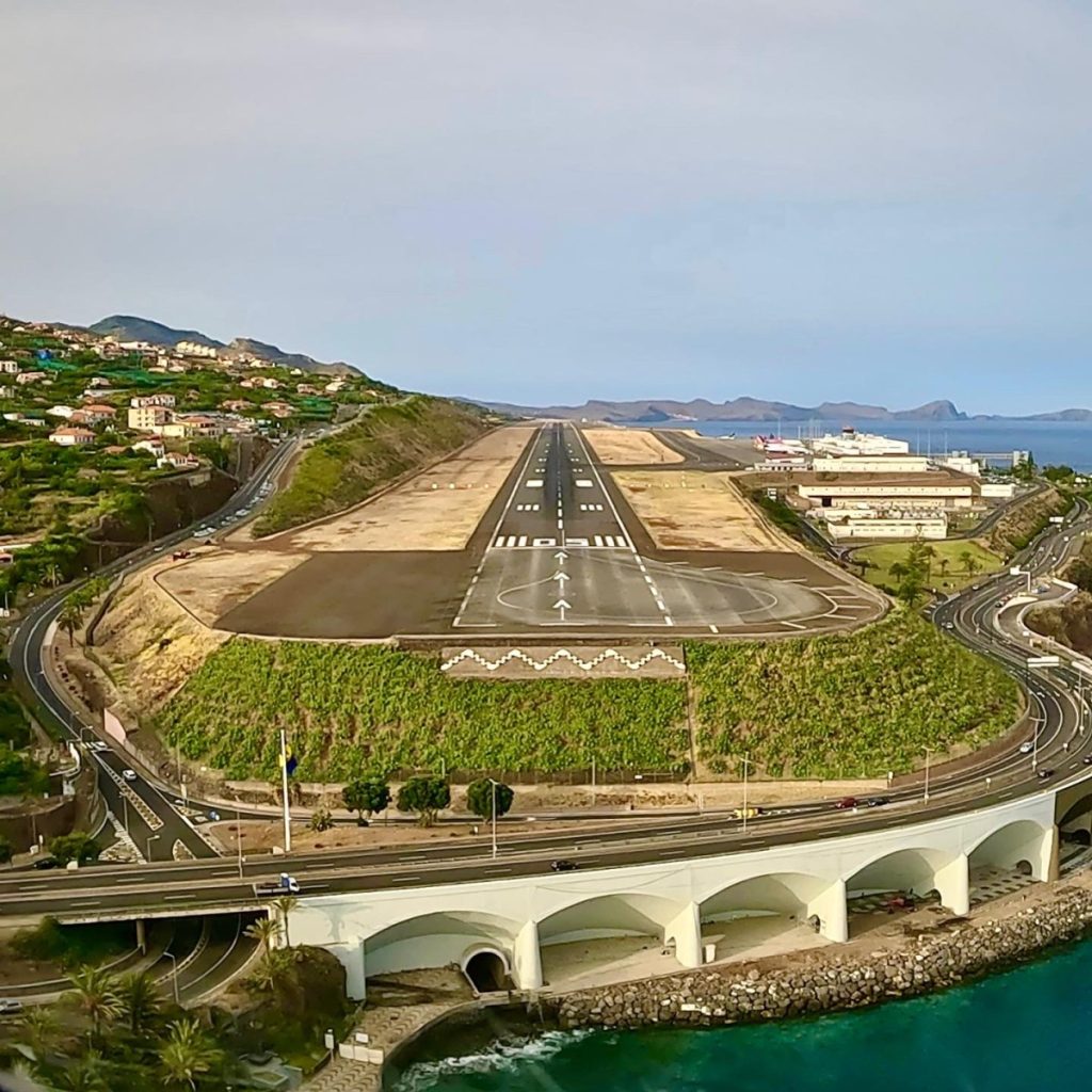 Landing In The Airport Of Madeira Misty Mountains Mike Private Tours